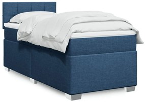 Box spring postel s matrací modrá 90x200 cm textil 3288077