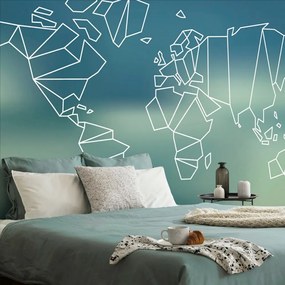Samolepící tapeta stylizovaná mapa světa - 300x200 cm