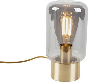 Designová stolní lampa mosaz s kouřovým sklem - Bliss Cute