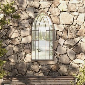 Zahradní zrcadlo pískové 100 x 45 cm železo pro použití venku 318353