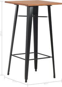 Barový stůl černý 60 x 60 x 108 cm masivní borové dřevo ocel 280082