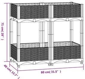 vidaXL Marketos Vyvýšený záhon 80 x 40 x 71 cm polypropylen