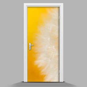 Wallmuralia Samolepící nálepka na dveře Pampeliška na žlutém pozadí 75x205