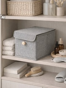 Sinsay - Úložný box s víkem a úchytkou - šedá