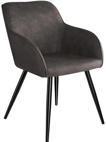 tectake židle marilyn stoff - tmavě šedá-černá