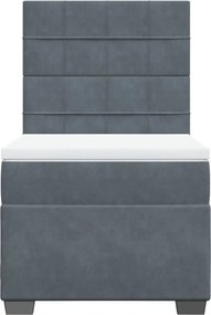 Box spring postel s matrací tmavě šedá 90x190 cm samet 3293087