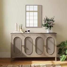 HOMCOM zrcadlo na stěnu 50 × 70 cm – obdélníkové dekorativní závěsné zrcadlo do ložnice, koupelny, obýváku a předsíně, šedý rám