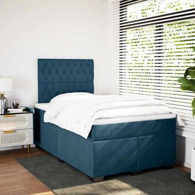 Box spring postel s matrací modrá 120 x 200 cm samet 3290892