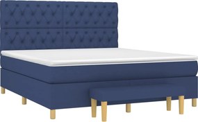 Box spring postel s matrací modrá 160x200 cm textil 3137411