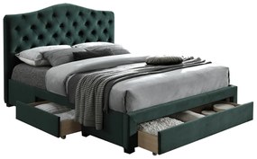 Manželská postel 180 cm Kelpea (s roštem) (smaragdová). 1021286