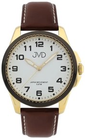 Pánské luxusní náramkové hodinky JVD J1110.4 na koženém pásku