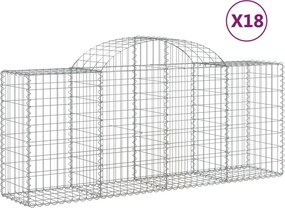 Klenuté gabionové koše 18ks 200x50x80/100 cm pozinkované železo 3146313
