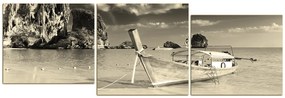 Obraz na plátně - Člun u břehu - panoráma. 5910FD (120x40 cm)