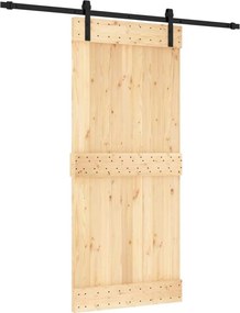 vidaXL Posuvné dveře s kováním 90 x 210 cm masivní borové dřevo [3202989]