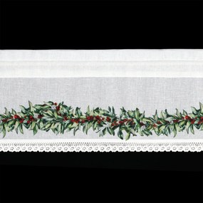 KRÁTKÁ VÁNOČNÍ ZÁCLONA NA PÁSCE XMAS8 150X30 CM VZOROVANÁ