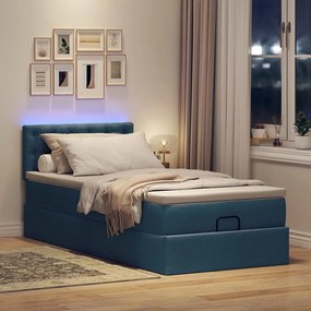 Osmanský rám postele s matrací modrá 90x190cm textil 3312442