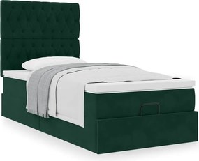 Osmanský rám postele s matracemi tmavě šedá 90x200cm samet 3313520