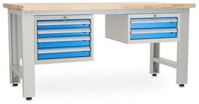 Dílenský stůl Solid OAK-42, 180 cm, 2 závěsné boxy, dub