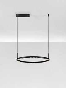 Matně černé hliníkové LED stmívatelné závěsné svítidlo ø 60 cm Lunette – Nova Luce