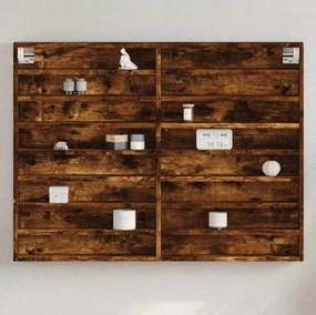 vidaXL Vitrína 100 x 8,5 x 75 cm kompozitní dřevo [847936] Barva: kouřový dub