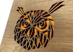 Li-Go "Hlava sovy" lampa 19x19cm provedení povrchu: dub světlý