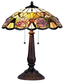 Květinová stolní lampa Rose, Tiffany styl