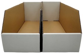 KARTON PAK Úložné boxy na oblečení, organizéry do skříně BÍLÝ KARTON 15x47cm