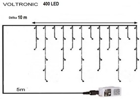 VOLTRONIC světelný déšť - 400 LED, teplá/studená bílá