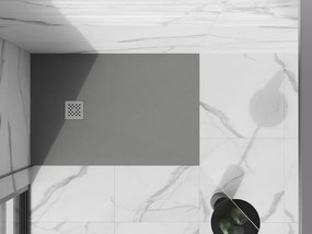 Mexen Stone+, obdélníková vanička z minerálního kompozitu 90 x 80 cm, šedá-betonová, 44618090