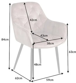Designová židle Garold šampaňský samet - Skladem