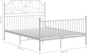 Rám postele bílý kov 160 x 200 cm 324854
