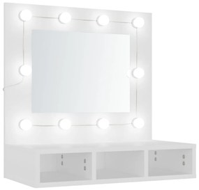 Zrcadlová skříňka s LED bílá 60 x 31,5 x 62 cm - Default Title