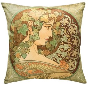 SCANquilt povlak ART VELVET mucha-ivy zelená 45 x 45 cm