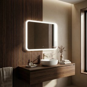 Tutumi Zrcadlo 80x60 cm s regulovatelným LED osvětlením HOM-01522