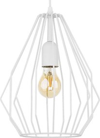 TK-LIGHTING Závěsné kovové osvětlení BRYLANT, 1xE27, 60W, diamant, bílé 2223