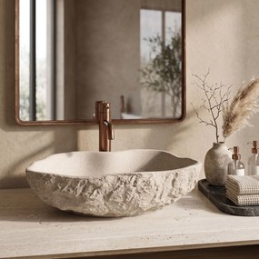 Rea Isla Warm Beige, umyvadlo na desku 490x370x140 mm, béžová, REA-U7882