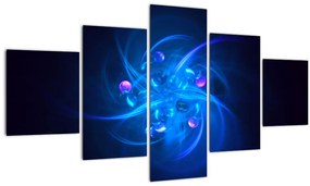 Moderní obraz modré abstrakce (125x70 cm)