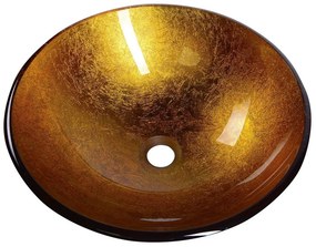 Sapho Ago 2501-19 umyvadlo 42 x 14 cm zlatě oranžová