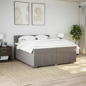 Box spring postel s matrací taupe 200x200 cm textil 3287186