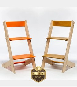 Lucas Wood Style - rostoucí židle EASY LINE zvýhodněný set 2 ks -  oranžová + buk