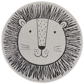 Hanse Home Collection koberce Dětský kusový koberec Flatweave Kids Rugs 104881Cream/Black - 120x120 (průměr) kruh cm