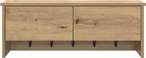 věšák, nástěnný, s dvířky, háčky, kompozitní dřevo, 30x80x20 cm, dub artisan, Dekorino TK20260024