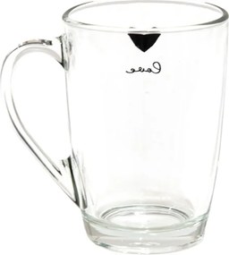 Skleněný hrnek se srdíčkem Love Birds - 11*8*11 cm / 300 ml