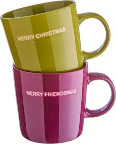 GOOD VIBES Hrnek "Merry Christmas" 400 ml - zelená