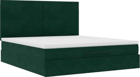 Osmanský rám postele s matracíes tmavě šedá 160x200cm samet 3314261