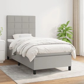 vidaXL Box spring postel s matrací 90x190 cm textil [3141741] Barva: světle šedá