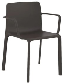 VONDOM Tmavě šedá plastová jídelní židle KES s područkami
