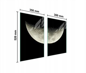 Skleněná Ochranná Deska Do Kuchyně 65x52 Měsíc