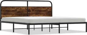 Kovový rám postele bez matrace kouřový dub 183 x 213 cm 3318631