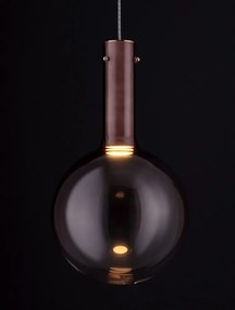 Hnědé skleněné LED stmívatelné závěsné svítidlo ø 25 cm Nostos – Nova Luce